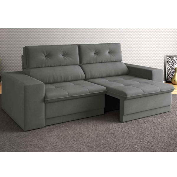 Sofá Dom 3 Lugares Retrátil Reclinável Velosuede Capuccino - Ortonorte