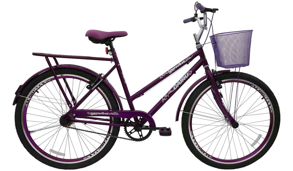 Bicicleta Cairu Aro 26 Genova com Cesta V.B Azul Violeta