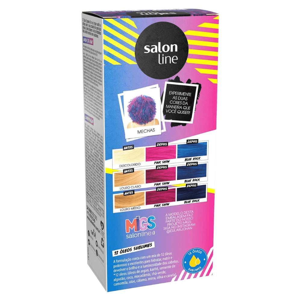Kit Tonalizante Color Express Fun Mix Hair Pink Show + Blue Rock Salon Line