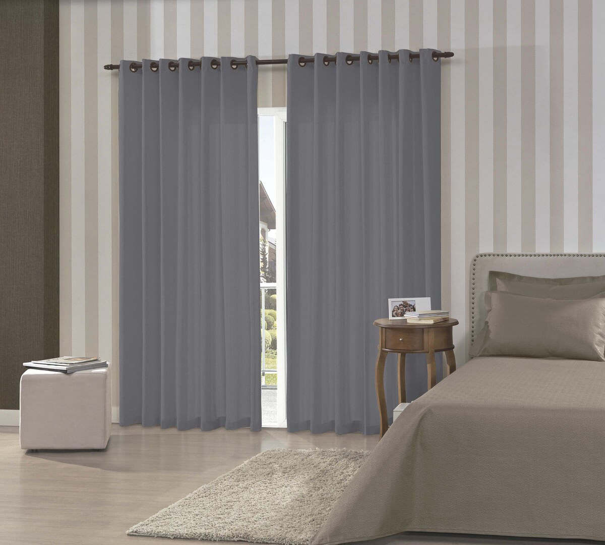 Cortina Rust Bella Janela Pantex Titanio 2.60m x 1.70m