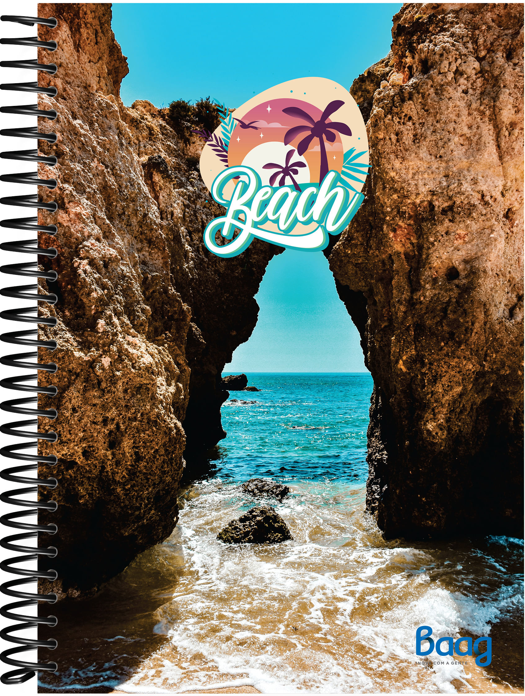 Caderno Baag Espiral Universitário Capa Dura Beach 12 Matérias 240 ...
