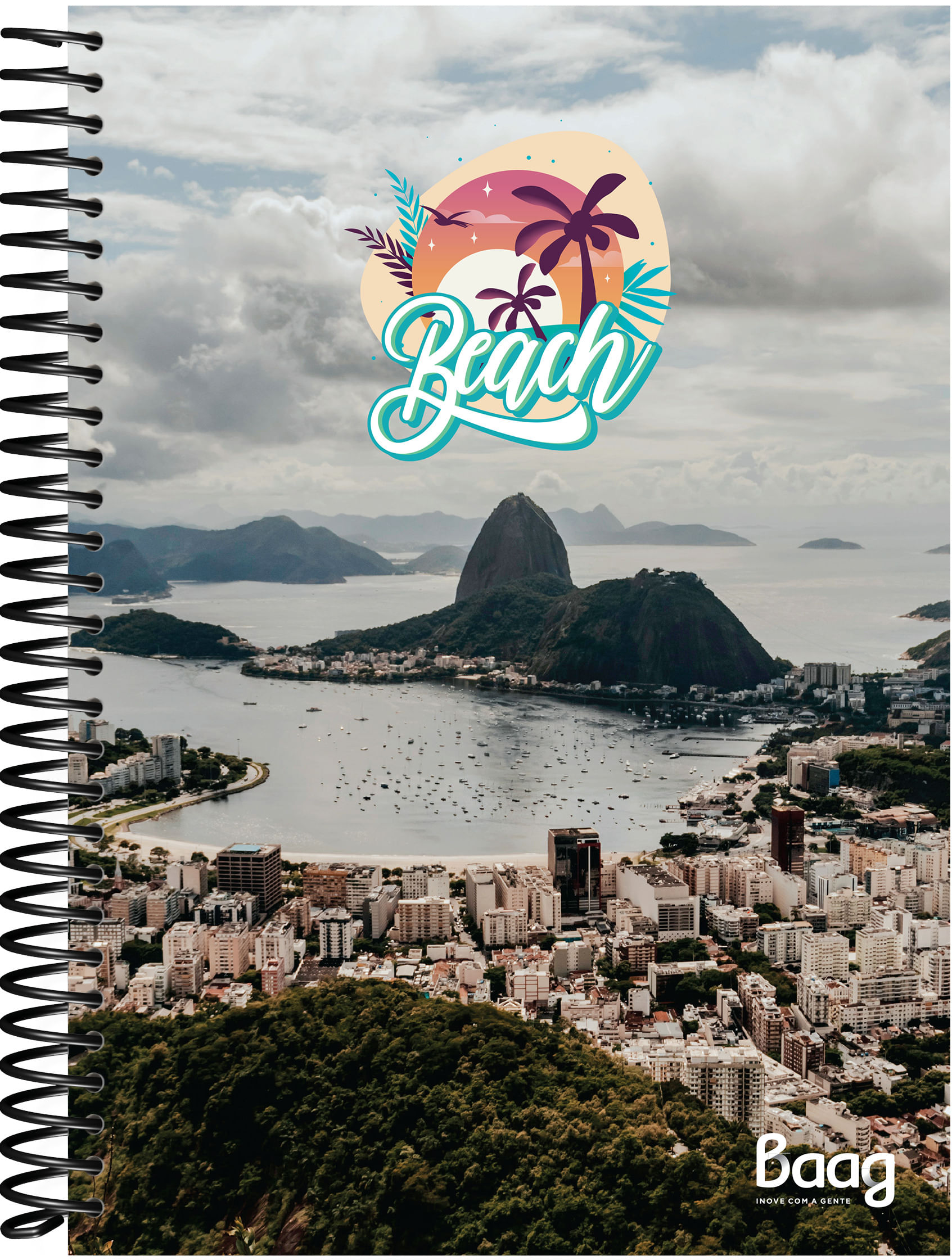Caderno Baag Espiral Universitário Capa Dura Beach 15 Matérias 300 ...