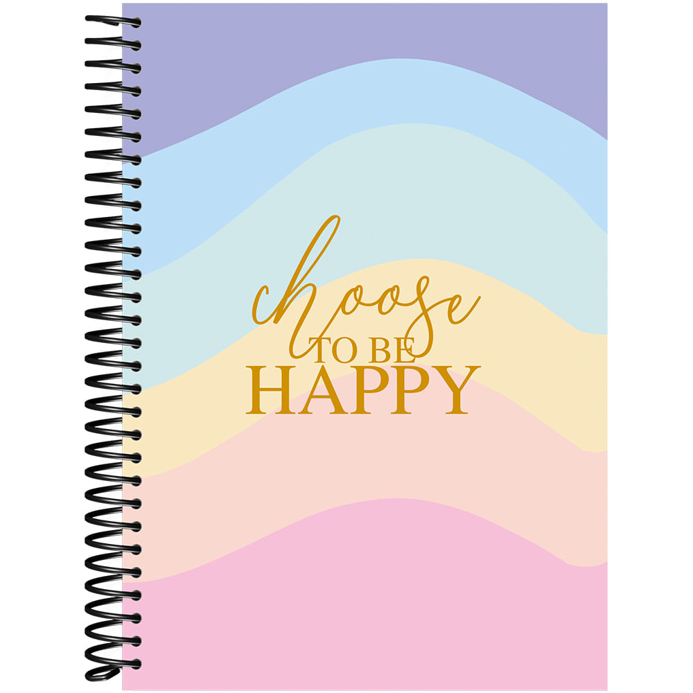 Caderno Baag Espiral Universitário Capa Dura Happy 10 Matérias 160 ...