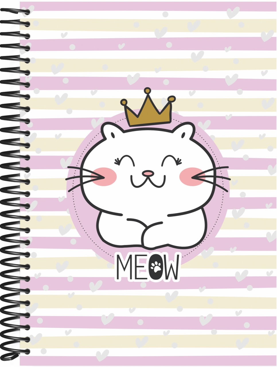 Caderno Baag Espiral Universitário Capa Dura Meow 10 Matérias 160 ...