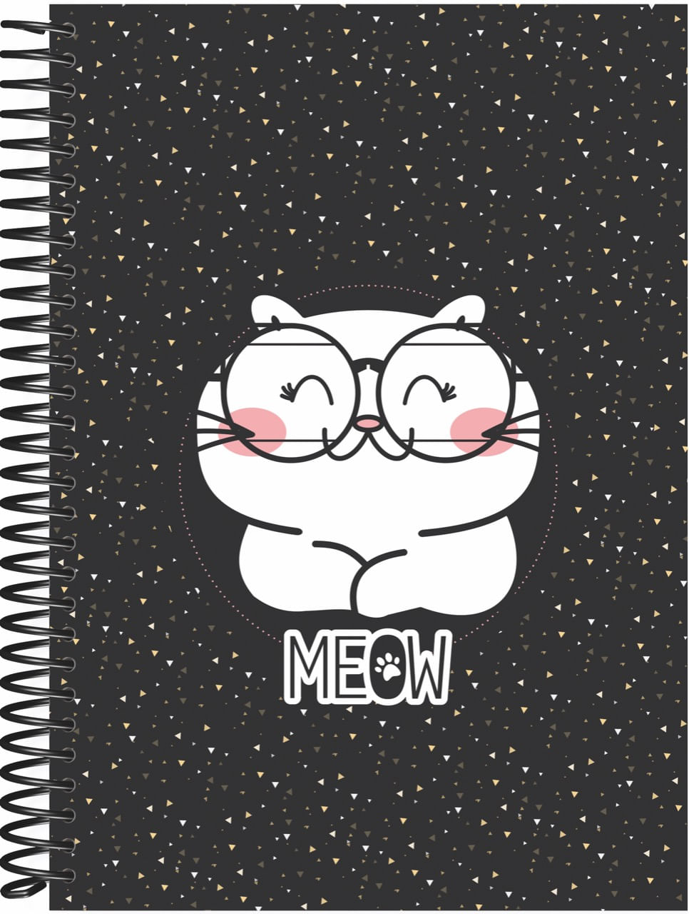 Caderno Baag Espiral Universitário Capa Dura Meow 10 Matérias 160 ...