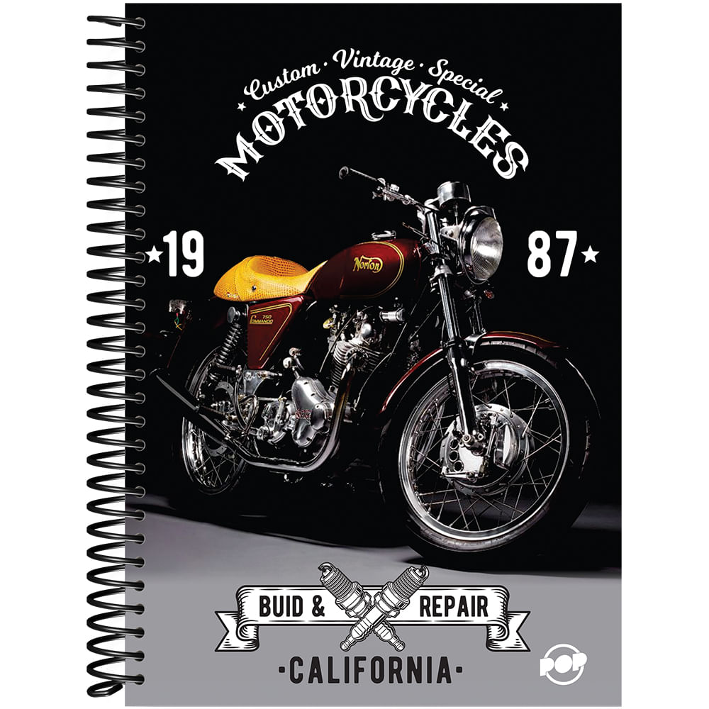 Caderno Baag Espiral Universitário Capa Dura Pop Masculino 1 Matéria 80 ...