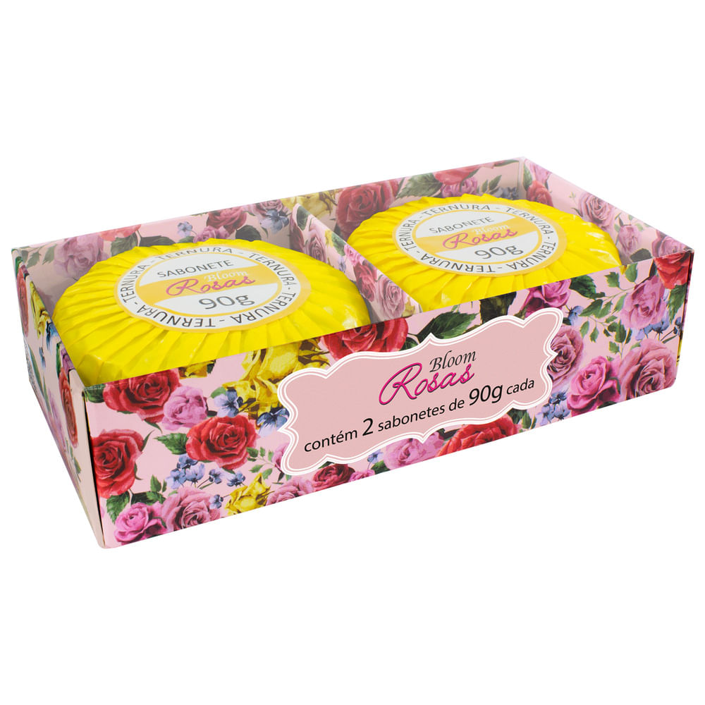 Estojo com 2 Sabonetes Bloom Rosas Ternura 90g Cada