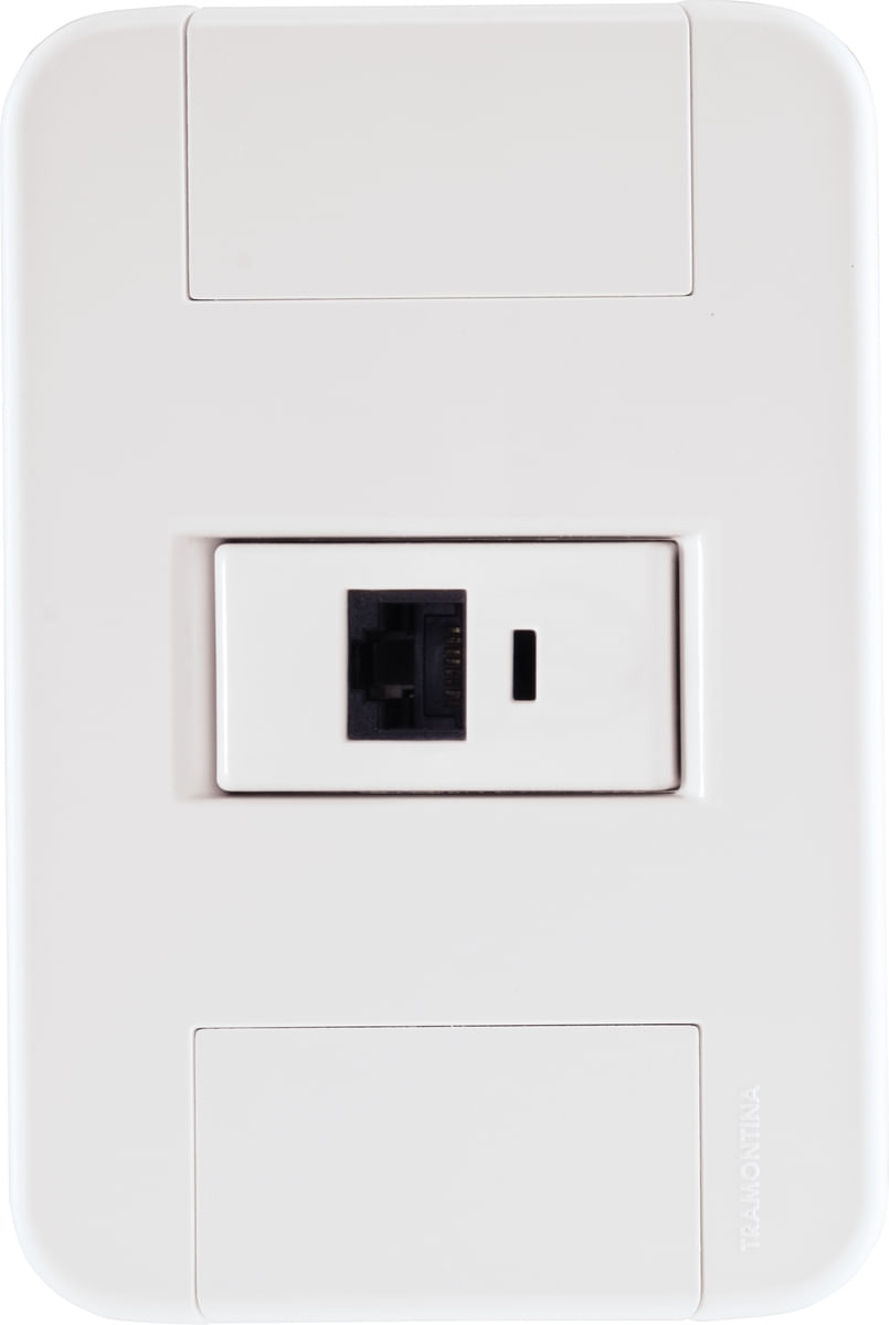 Conjunto Tramontina com 1 Tomada RJ45 cat. 6 - Tablet Branco